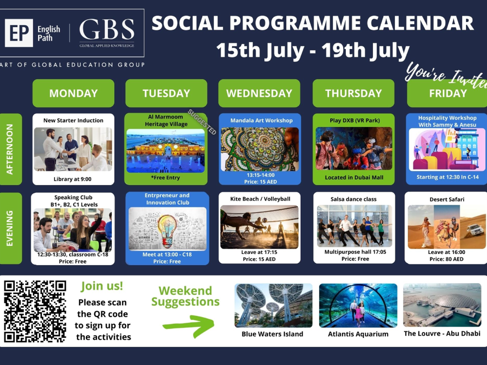 Social Programmes and Activities | English Path