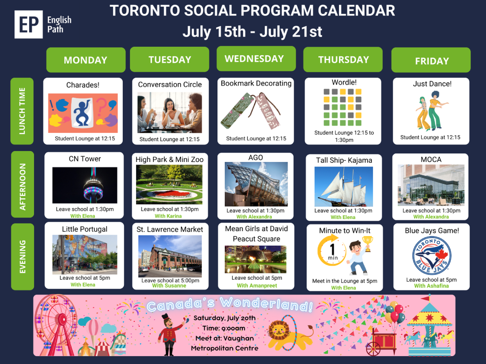 Social Programmes and Activities | English Path